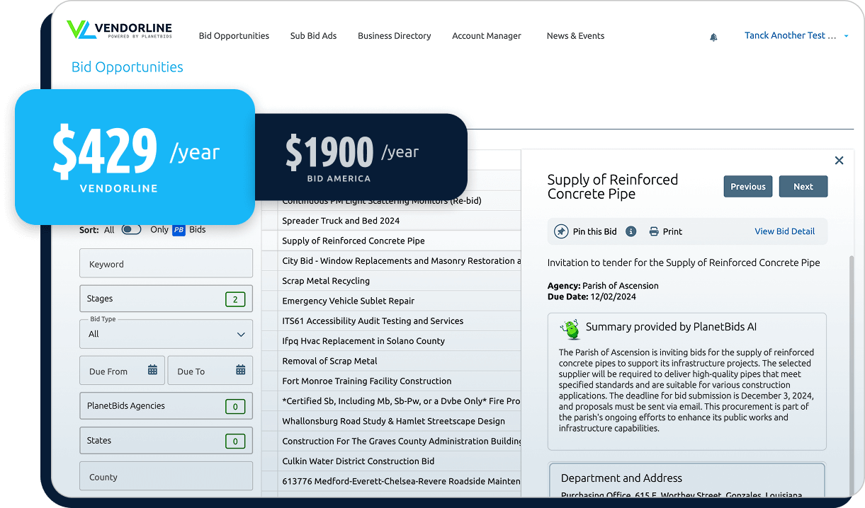 Nationwide Bids | PlanetBids vs. BidAmerica